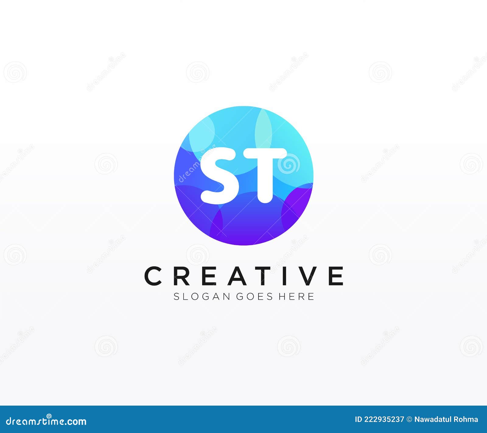 ST Initial Logo with Colorful Circle Template Vector Stock Vector ...