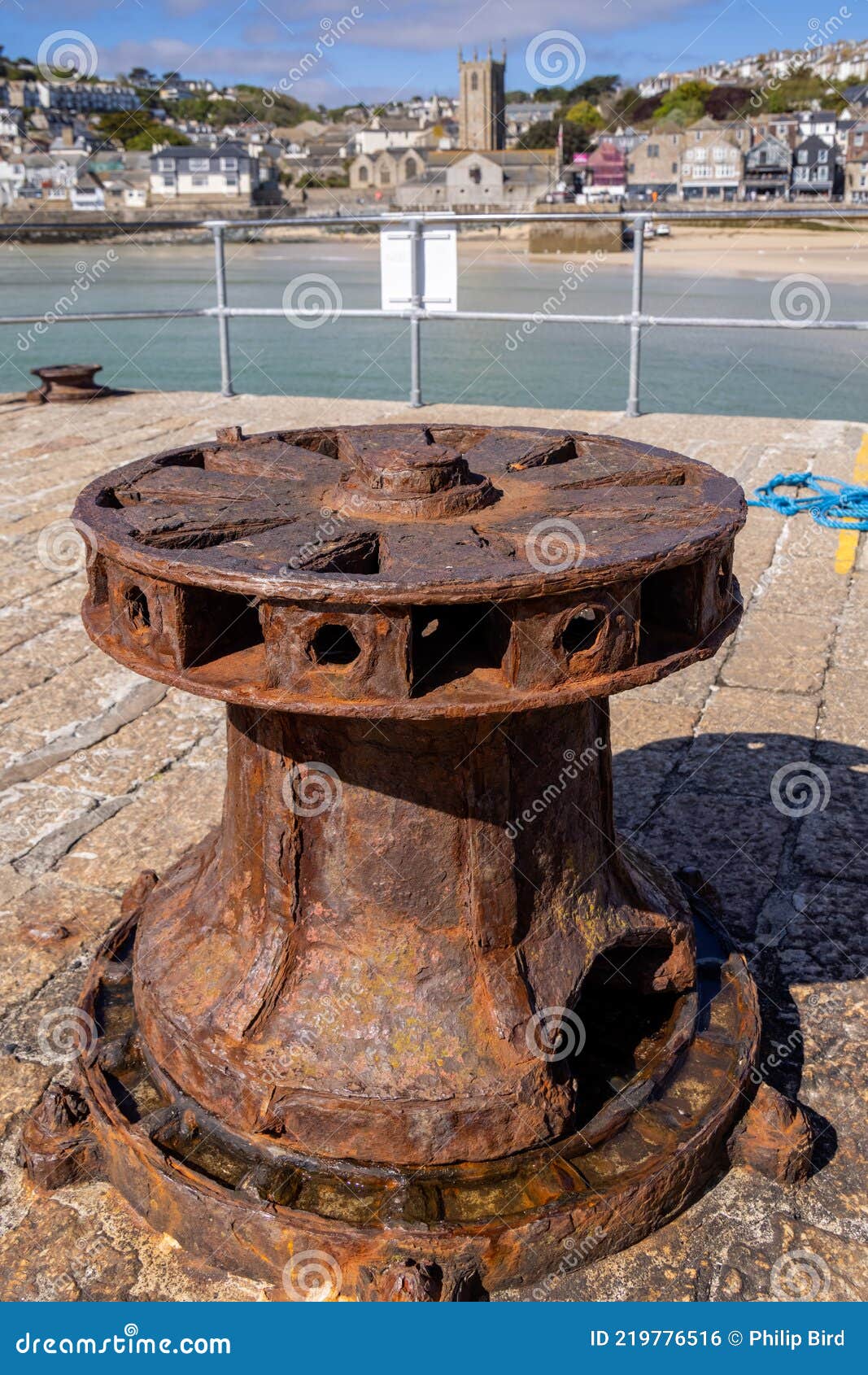 Old Rusty Windlass Capstan at St Ives, Cornwall on May 13, 2021 ...