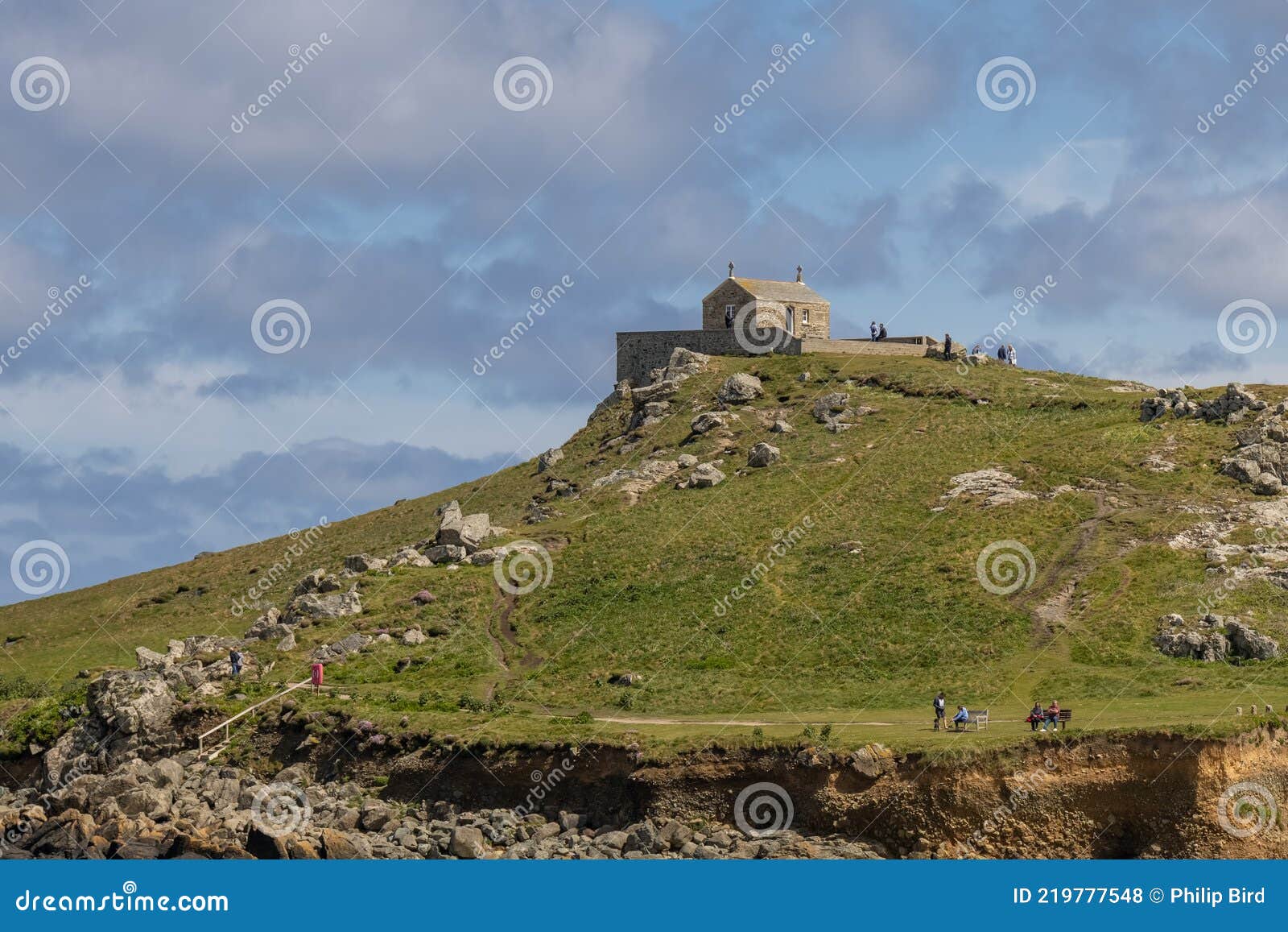 View of the Ancient Chapel of St Nicholas at St Ives, Cornwall on May ...