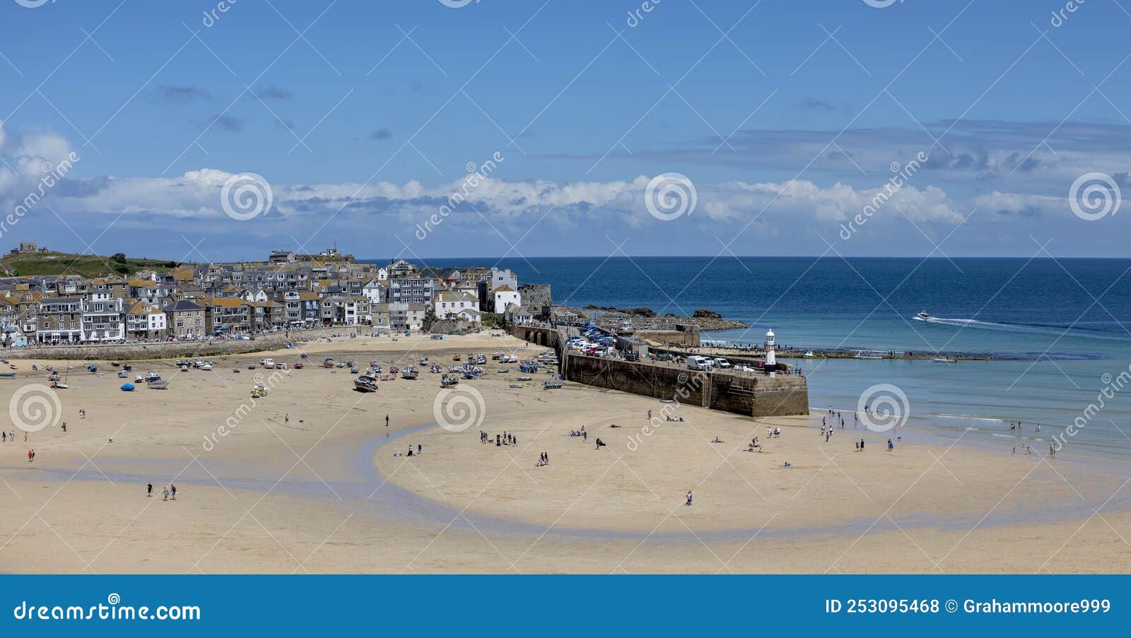St Ives Panorama of Town and Beach Stock Photo - Image of saint ...