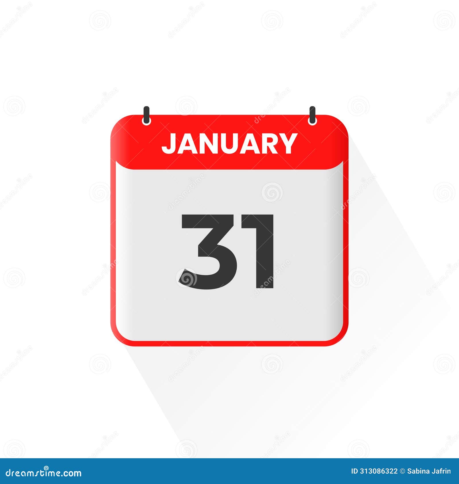 31st January Calendar Icon. January 31 Calendar Date Month Icon Vector ...