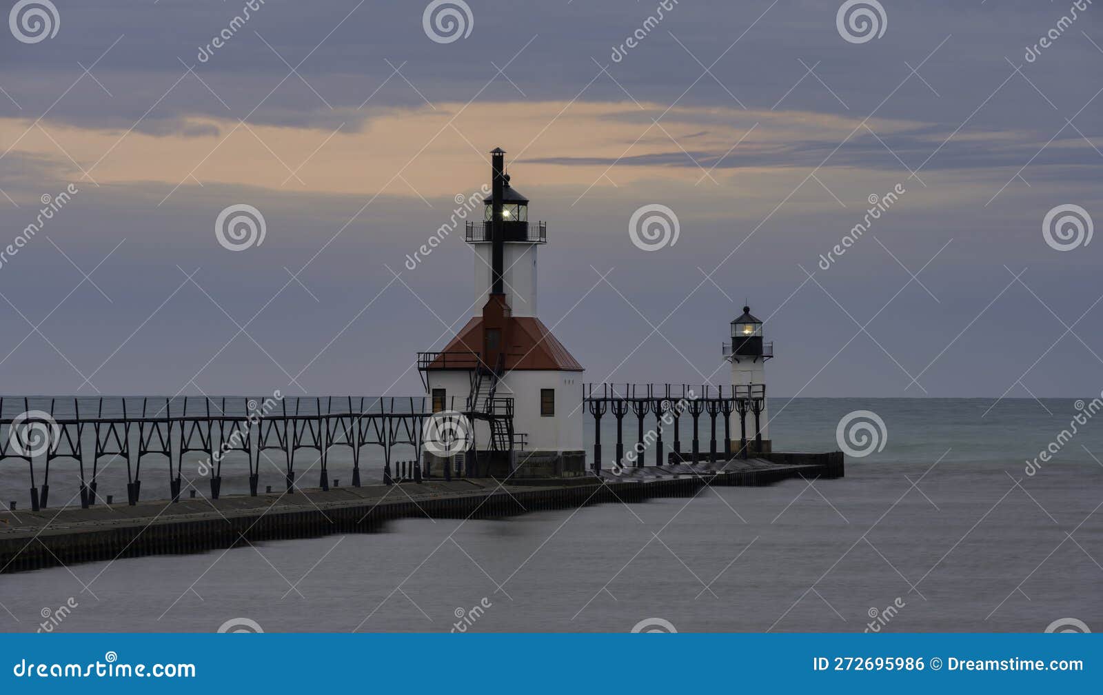 St. Joseph Lighthouse at Sunrise Stock Photo - Image of landmark, coast ...