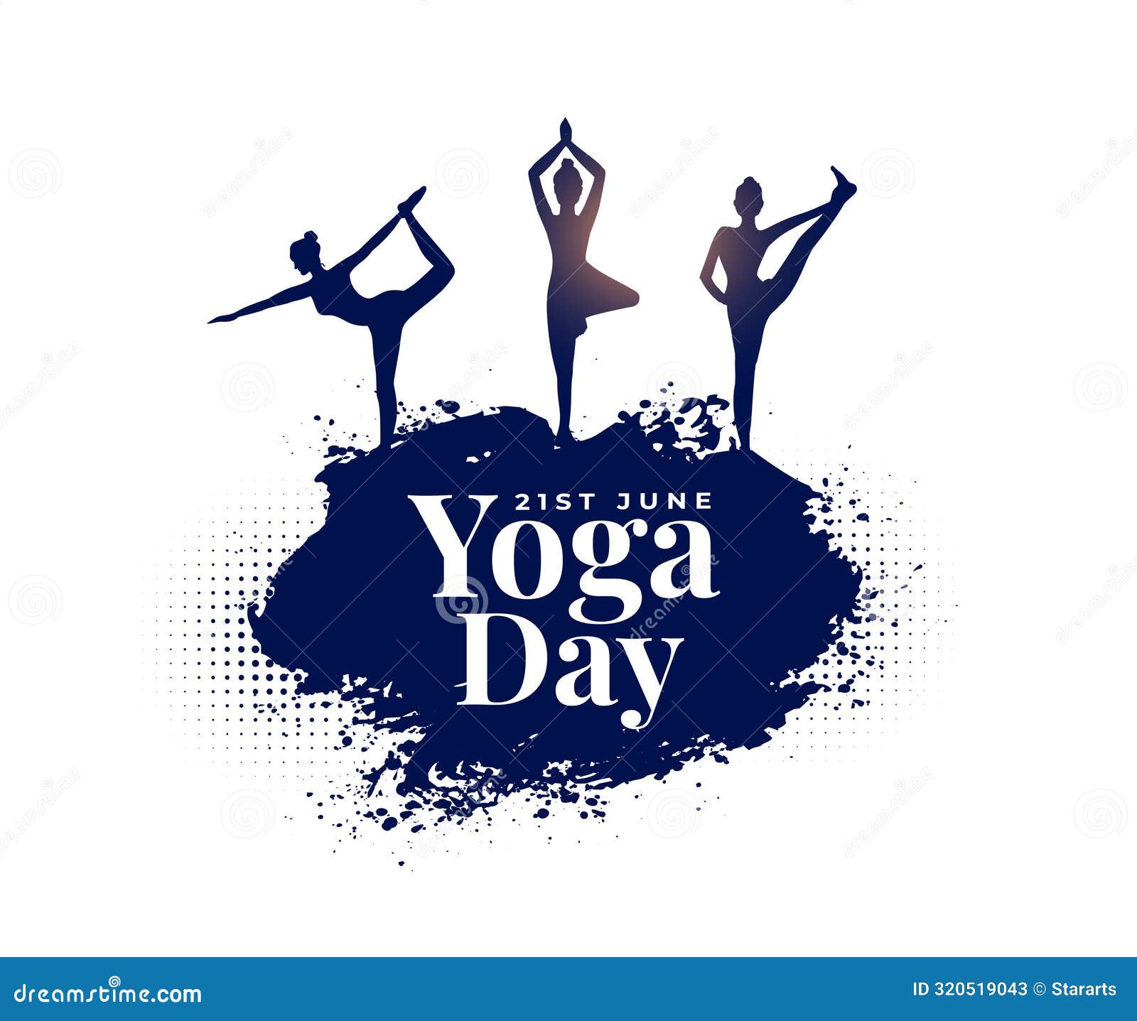 21st June Yoga Day Event Poster With Splatter Effect Vector ...