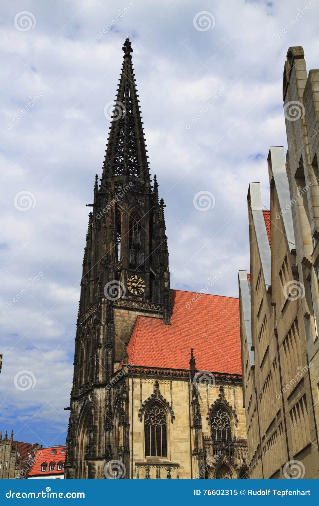 St Lamberti Kerk Muenster Duitsland Stock Afbeelding - Image of kruis ...