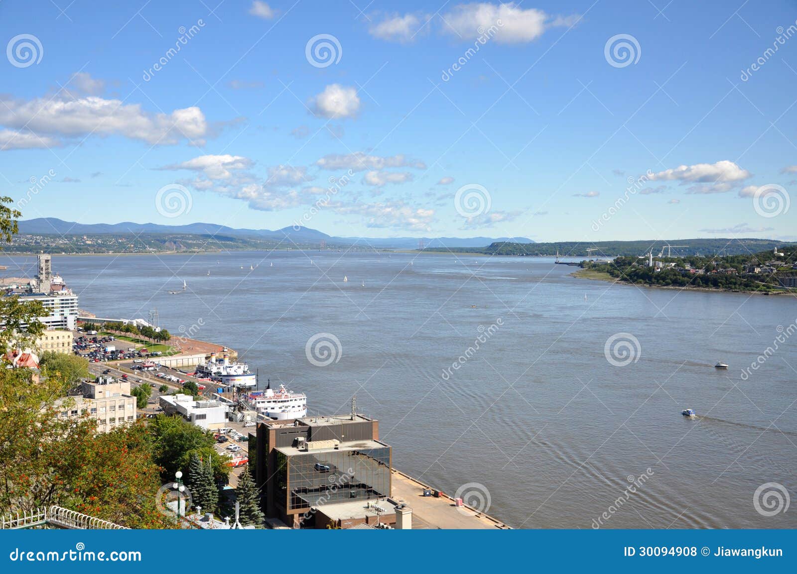 Saint Lawrence River in Quebec City Stock Photo - Image of overlook ...