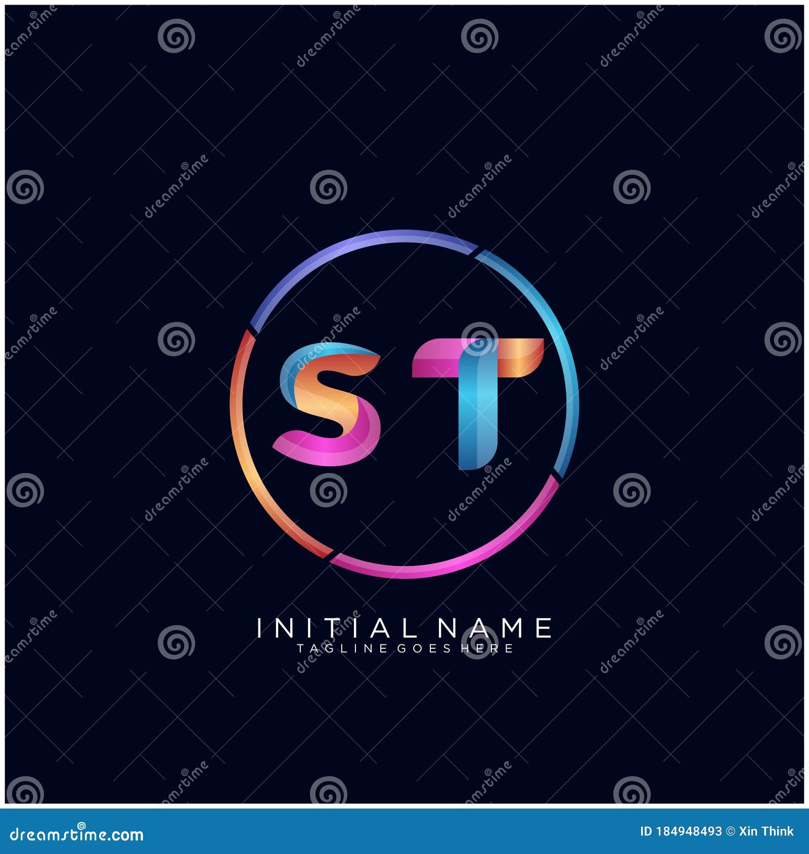 ST Letter Logo Icon Design Template Elements Stock Vector ...
