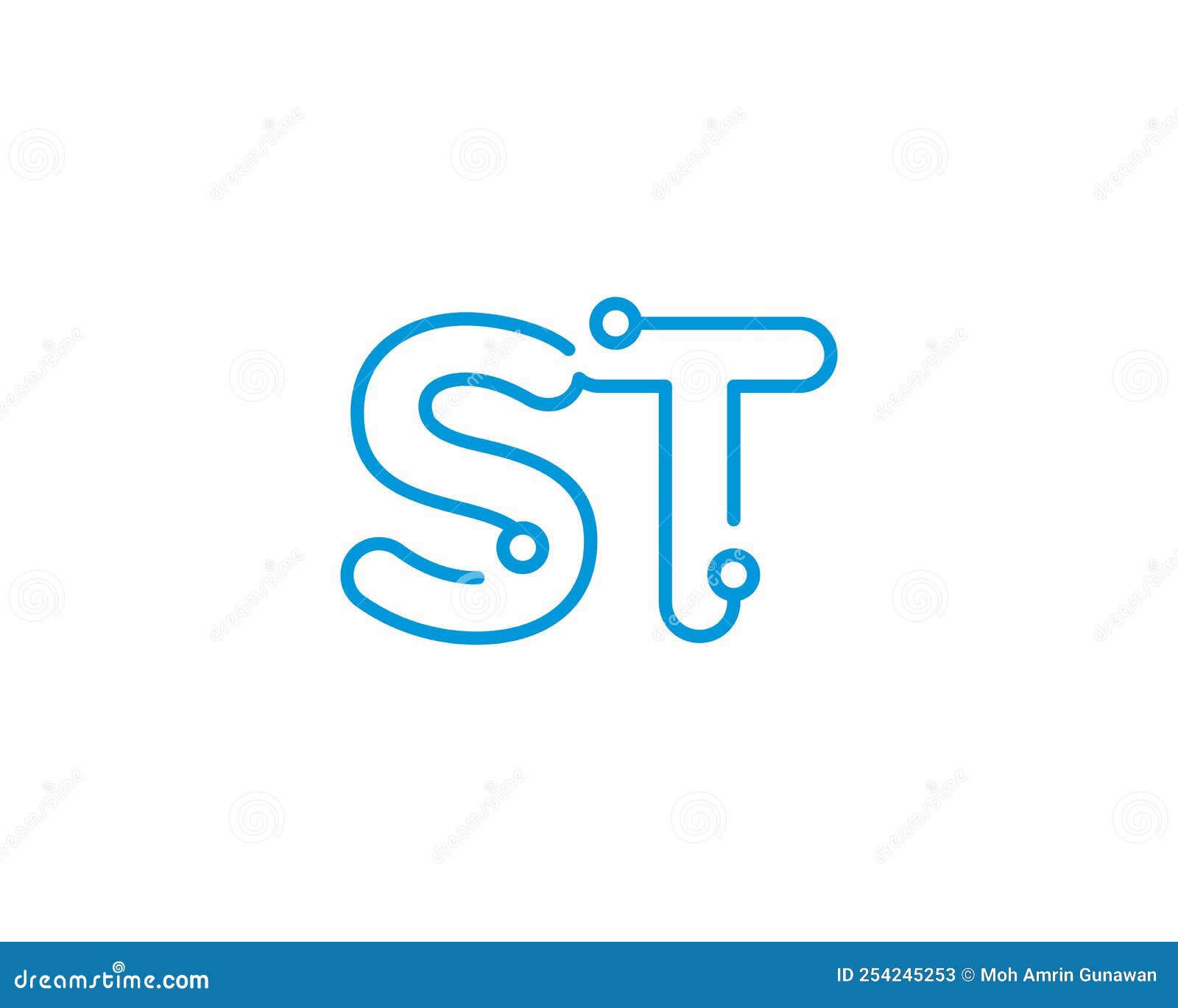 ST Letters, Electronic Circuit, Technology Logo Design Vector 001 Stock ...