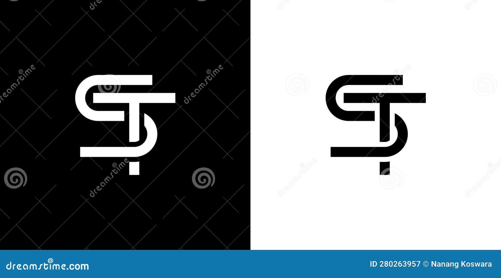 ST Logo, ST Monogram, Initial ST Logo, Letter ST Logo, Icon, Vector ...