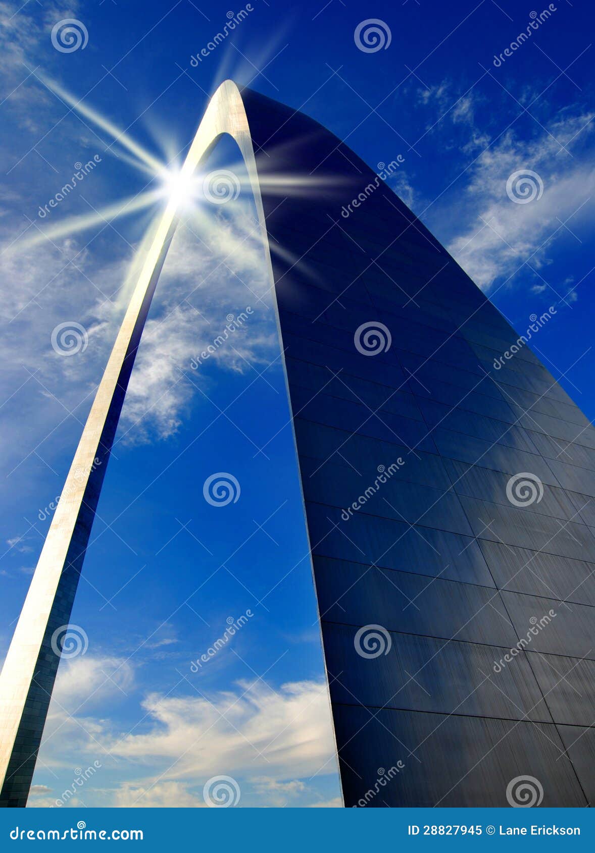St. Louis Arch and Sun Reflection Stock Image - Image of national ...
