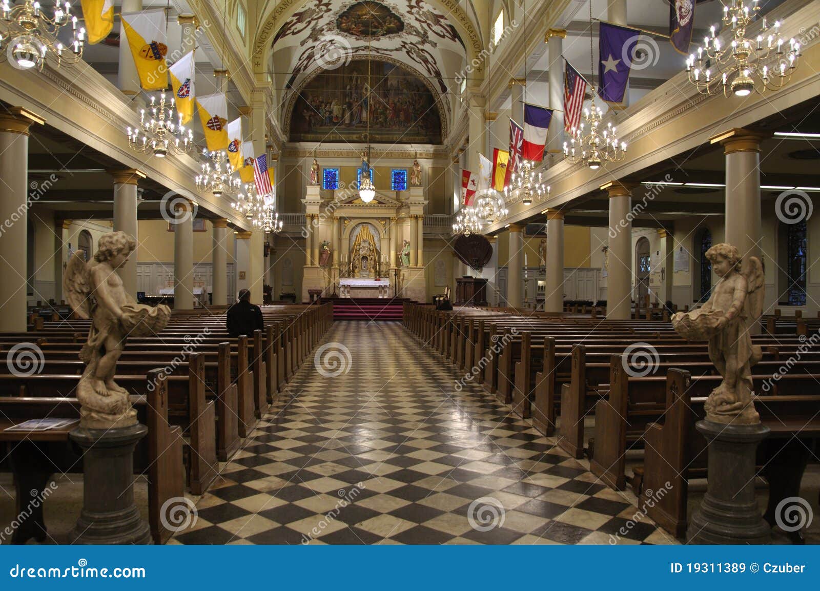 St. Louis Cathedral Interior Stock Image - Image of catholic, altar ...