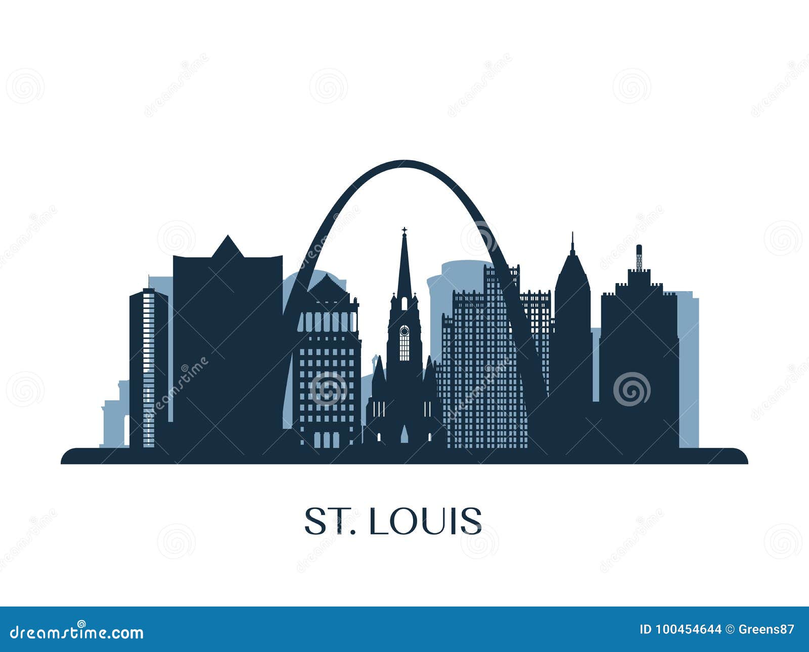 St.Louis Skyline Silhouette. Cartoon Vector | CartoonDealer.com #194644393