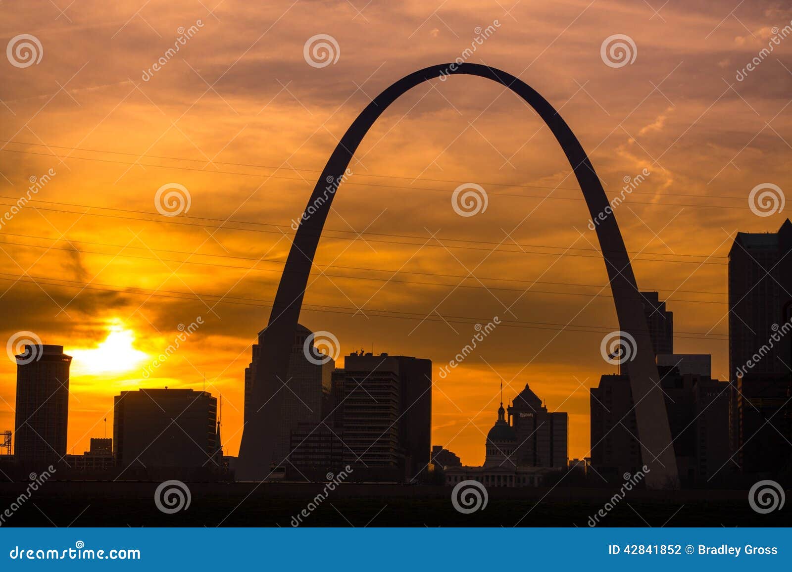 St. Louis Sunset. stock photo. Image of louis, arch, setting - 42841852