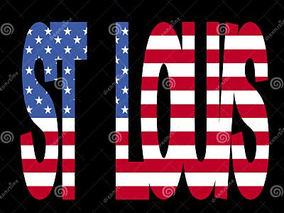 St Louis text with flag stock vector. Illustration of overlap - 4079919