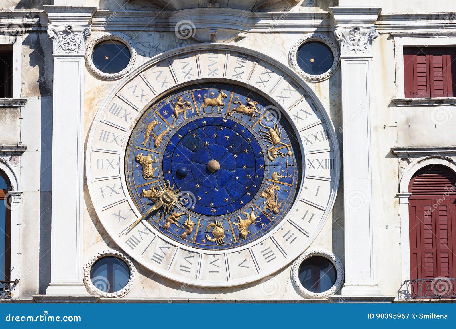 St. Mark`s Clock in the Clocktower on the Piazza San Marco Stock Image ...
