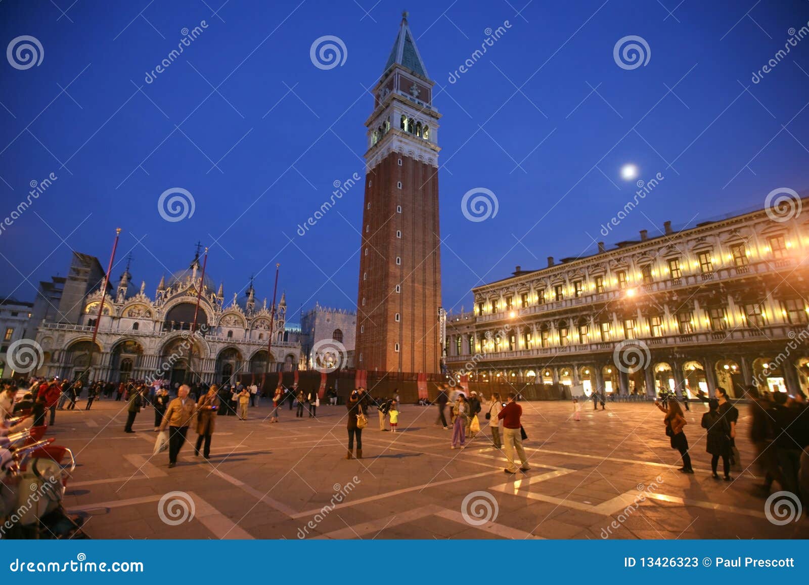 St Mark s Square at night editorial stock photo. Image of city - 13426323