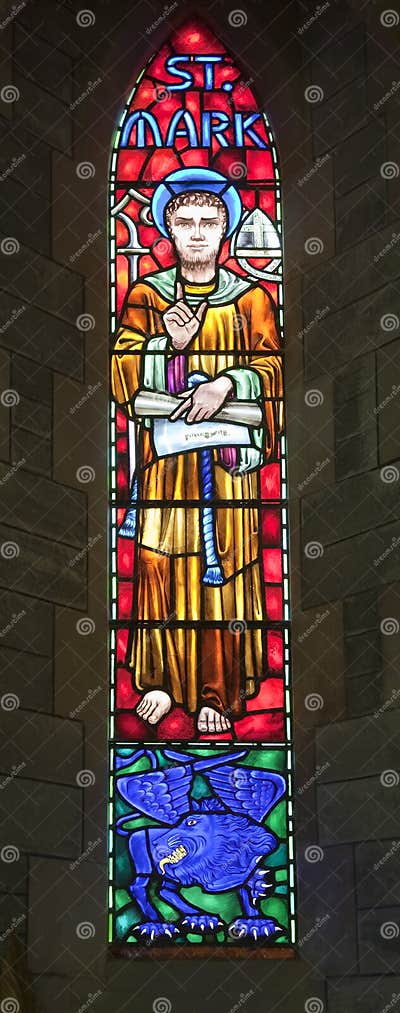 St. Mark Stained Glass stock image. Image of symbol, evangelical - 18056515