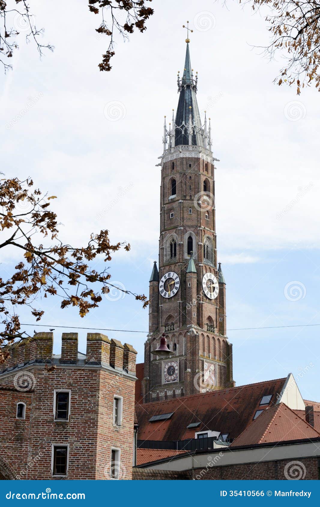 St. Martin Church in Landshut Stock Photo - Image of steeple, historic ...