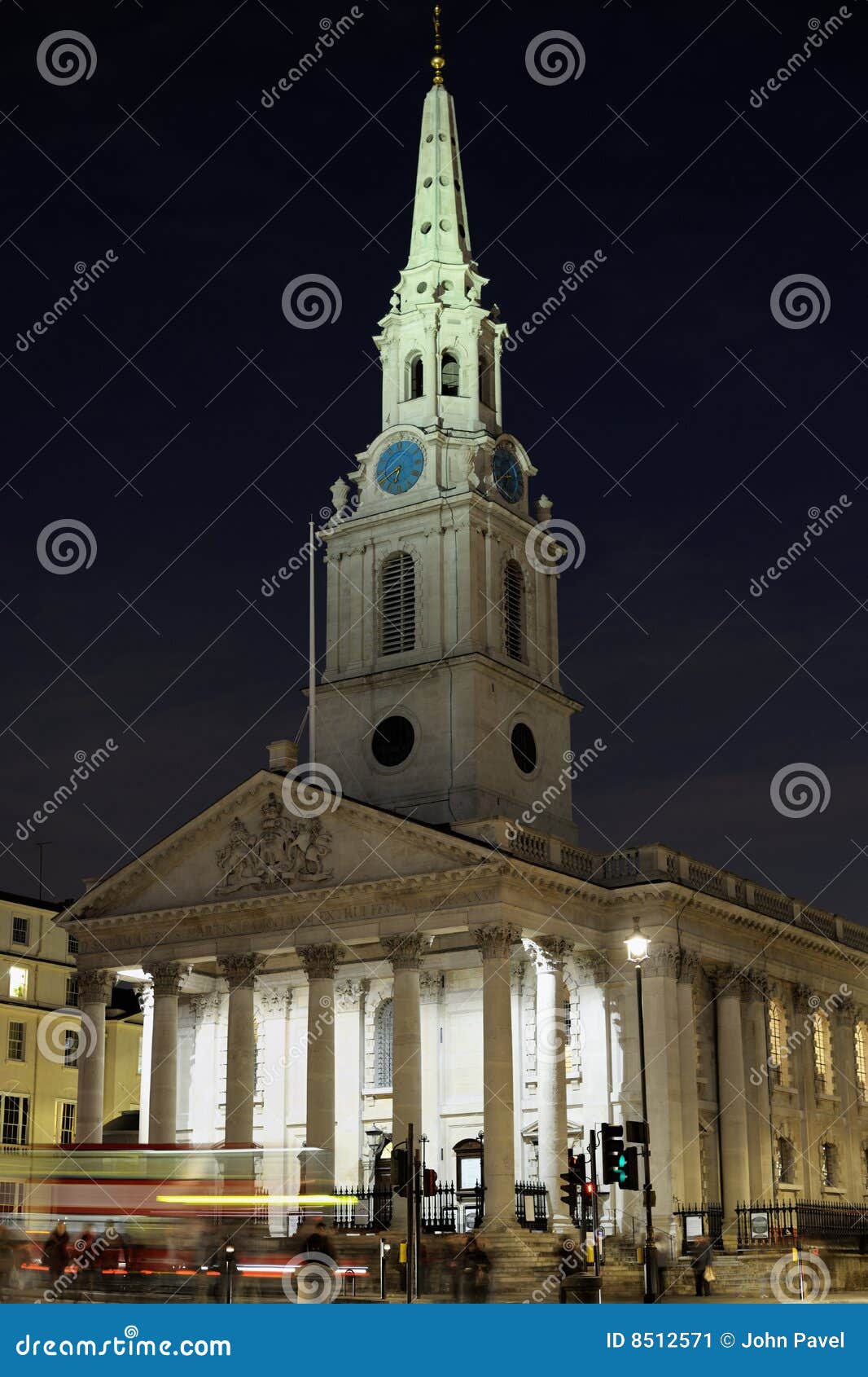 St Martin in the Fields, London, England, at Night Stock Image - Image ...