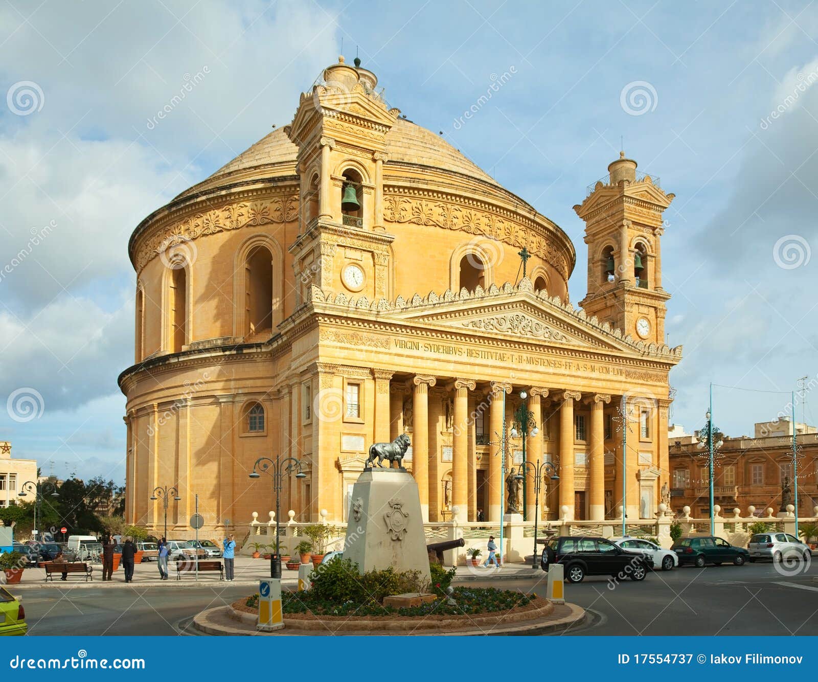 St. Mary Church at Mosta. Malta Stock Image - Image of roof, exterior ...