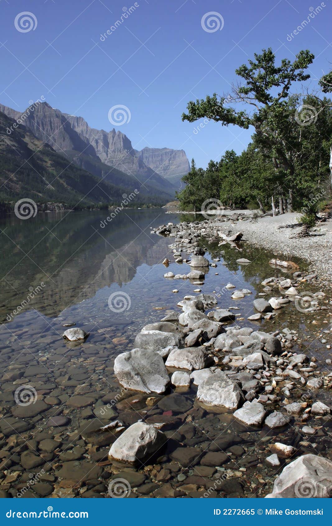 St Mary Lake stock image. Image of lake, rocks, mountains - 2272665