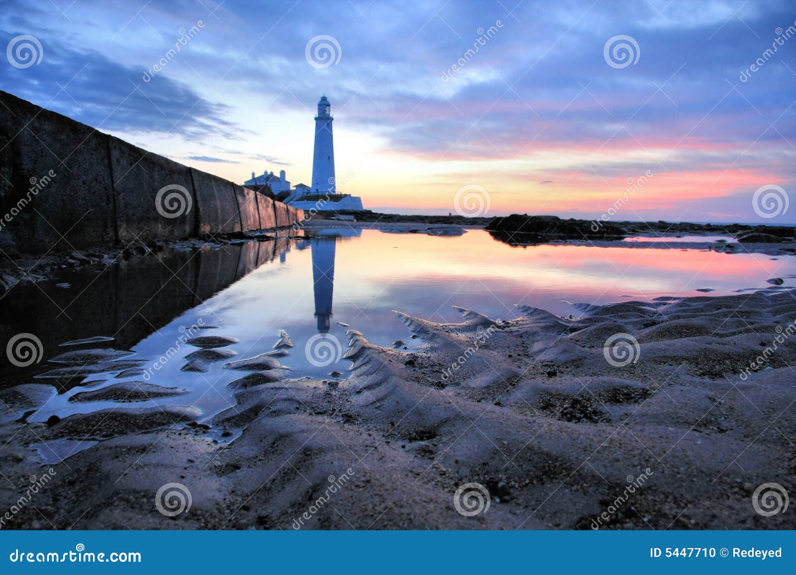 St Mary S Lighthouse and Sand Stock Photo - Image of atmosphere ...