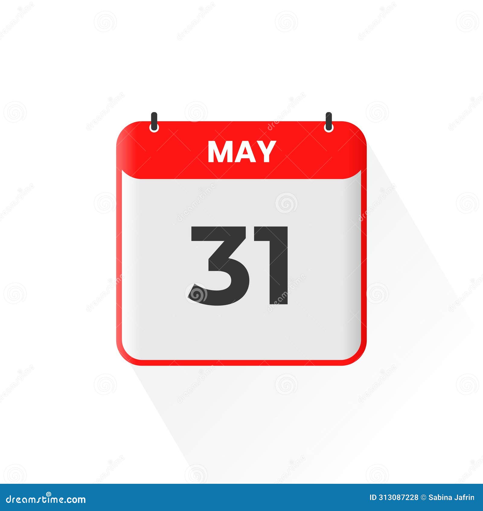 31st May Calendar Icon. May 31 Calendar Date Month Icon Vector ...