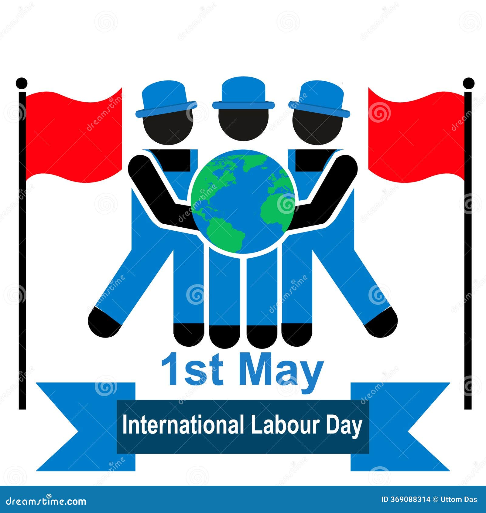 Labor Day. Group Of Worker, Builder And Engineer Standing Together On ...