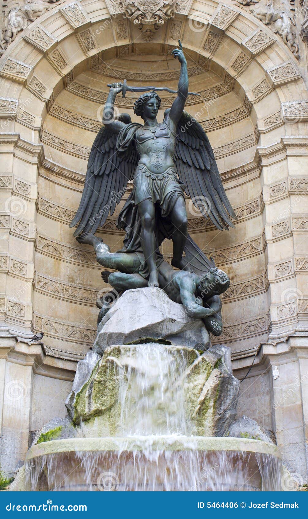 St. Michael Fountain in Paris Stock Photo - Image of tradition ...