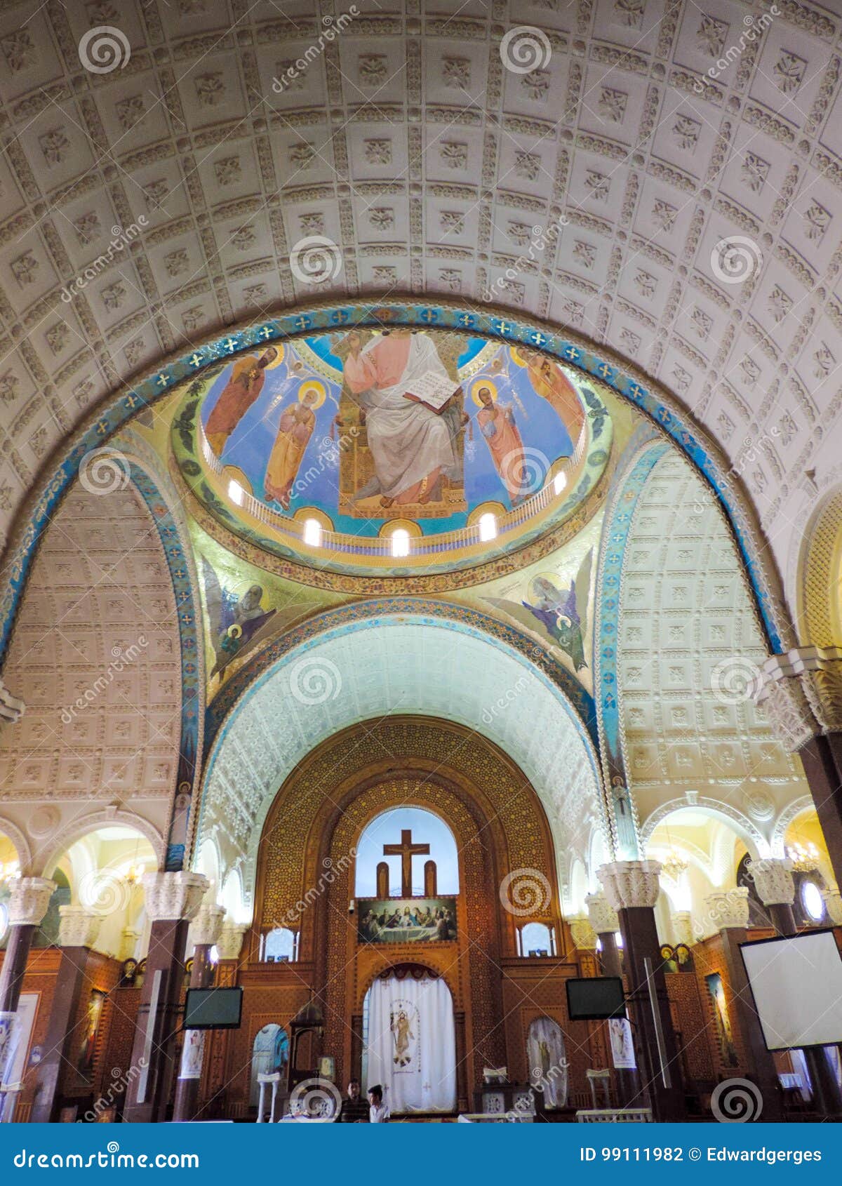 St. Mina Cathedral at Egypt Editorial Photography - Image of dome ...
