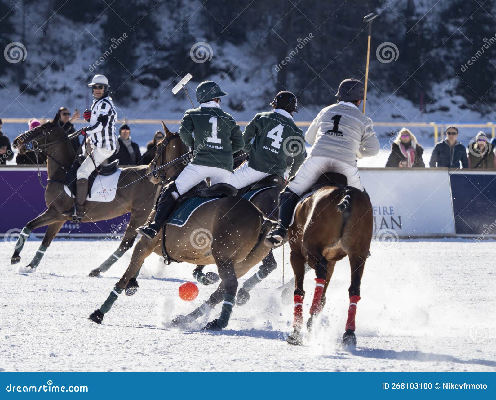 St. Moritz - January 29, 2023: Game Actions at the Snow Polo World Cup ...