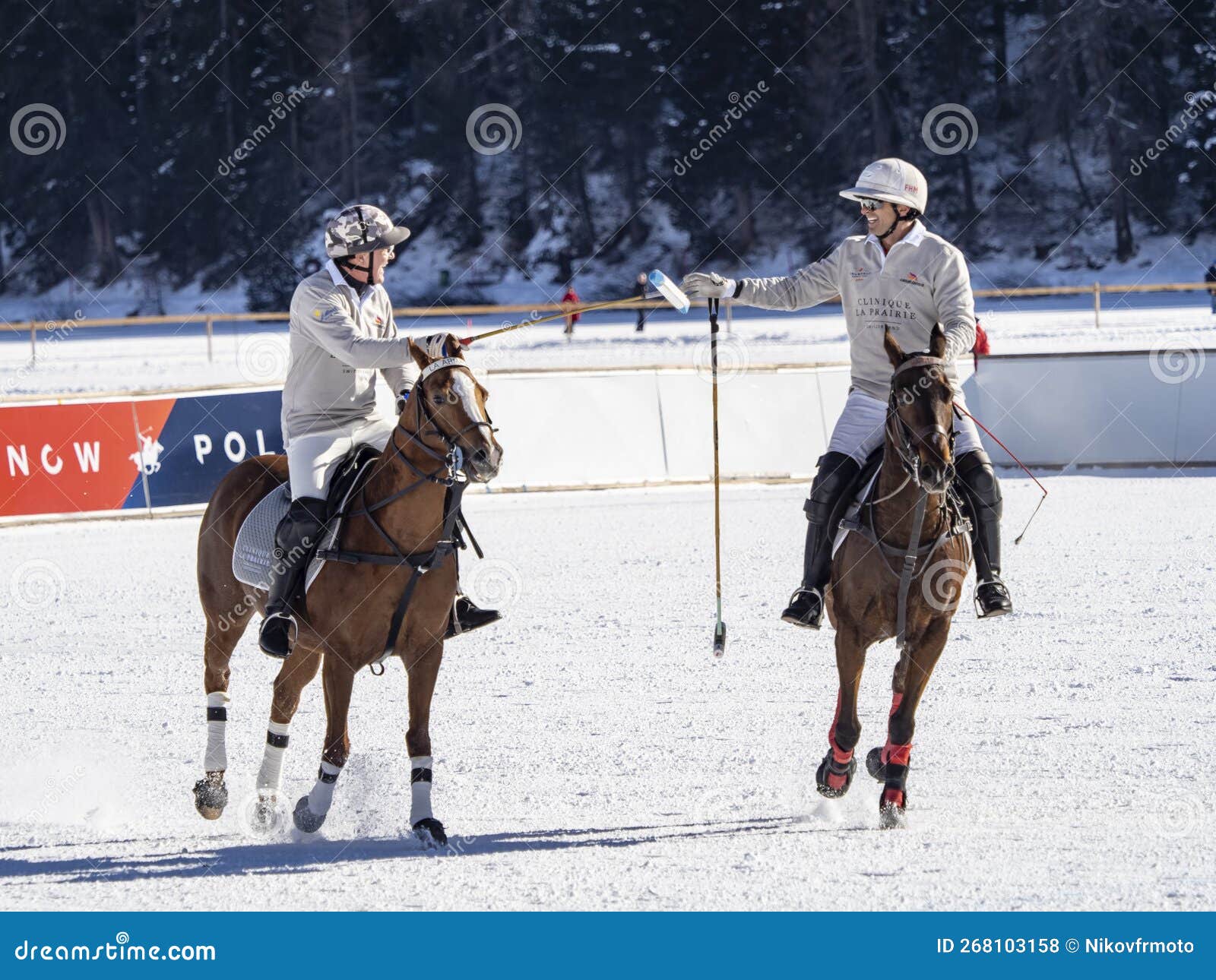 St. Moritz - January 29, 2023: Game Actions at the Snow Polo World Cup ...