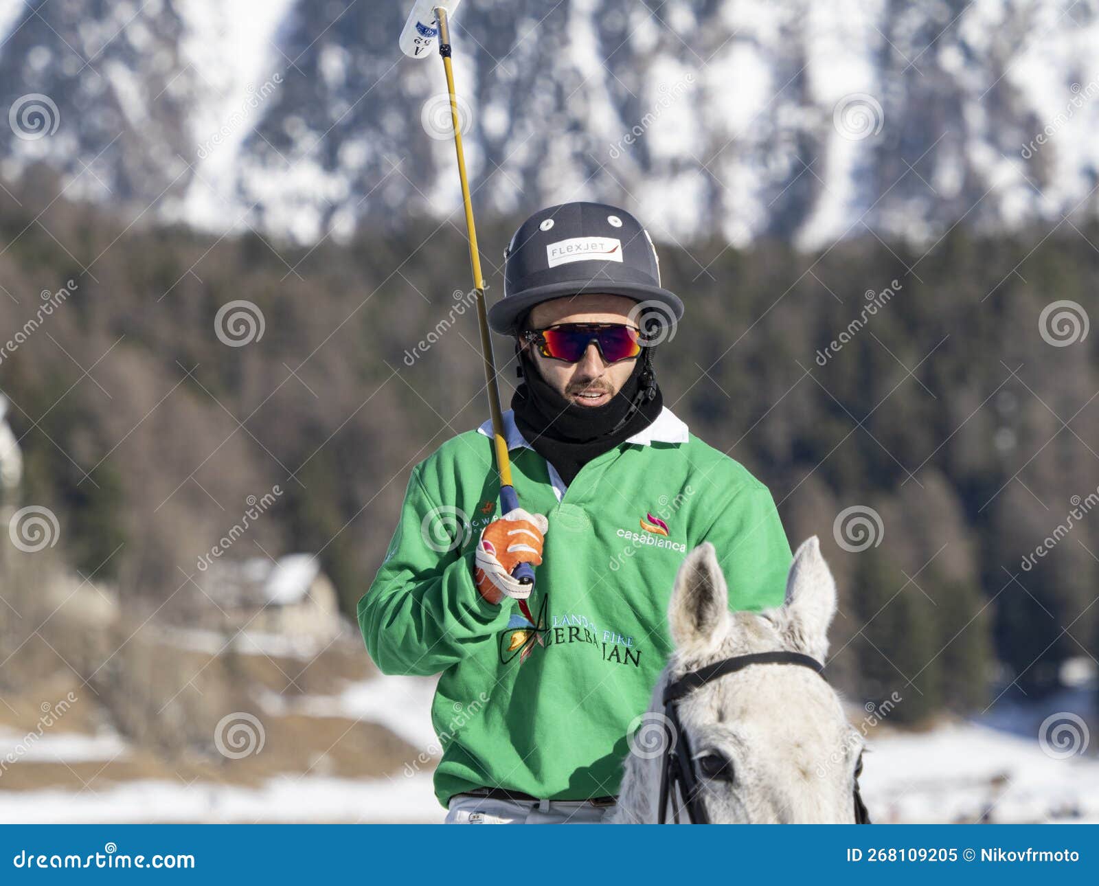 St. Moritz - January 29, 2023: Game Actions at the Snow Polo World Cup ...