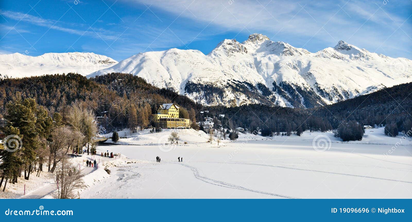 St Moritz lake in winter stock photo. Image of snow, exclusive - 19096696