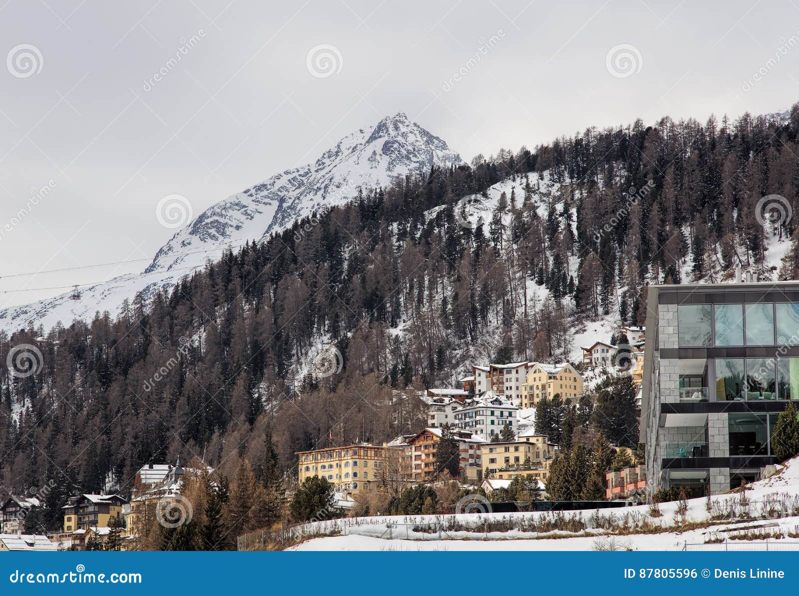 St. Moritz in Switzerland on an Overcast Day Editorial Photo - Image of ...