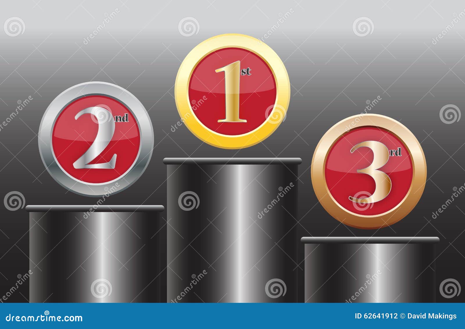 1st 2nd 3rd Icons on Podium Stock Illustration - Illustration of ...