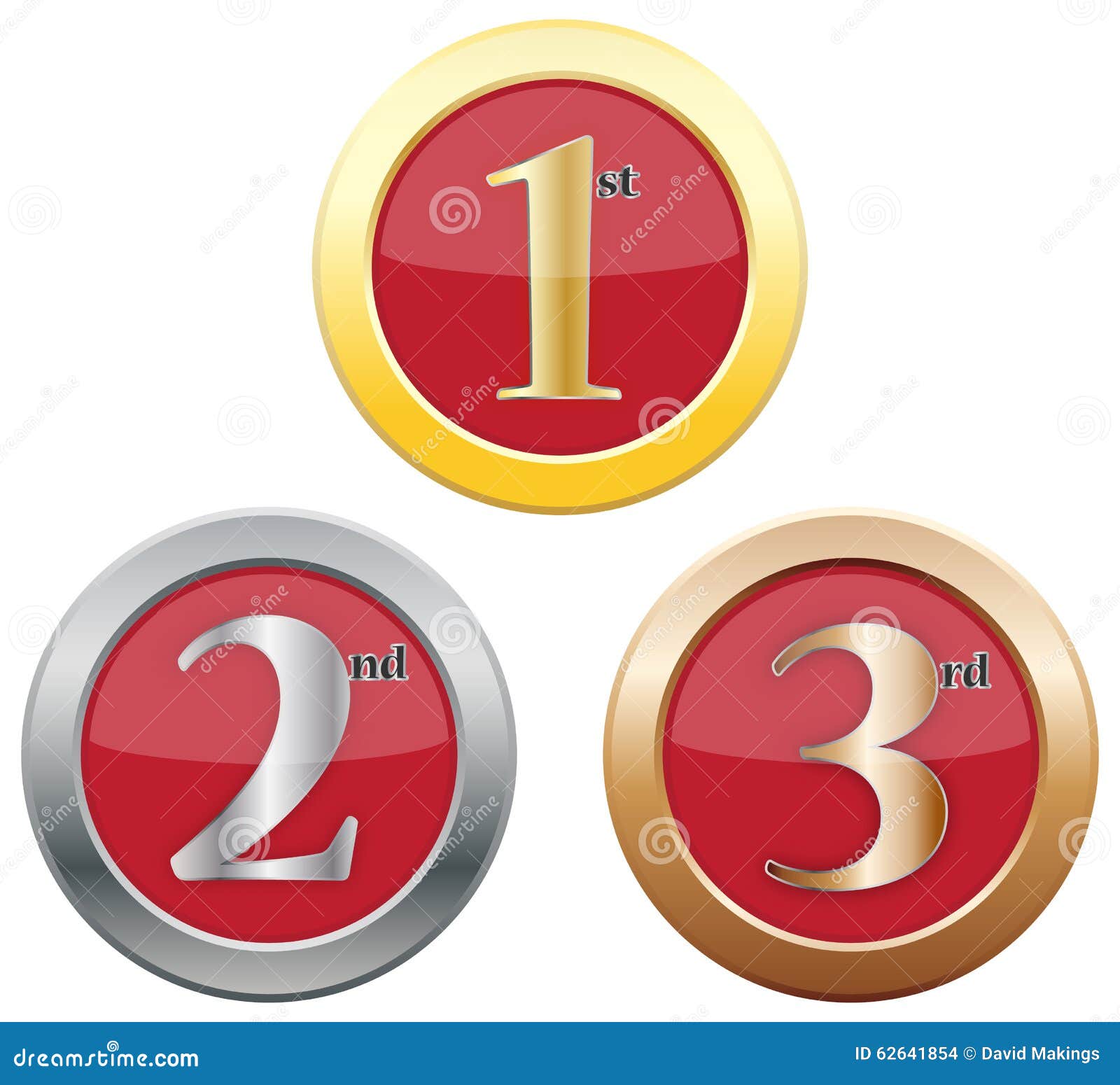 1st 2nd 3rd Place Icons Stock Illustration - Image: 62641854