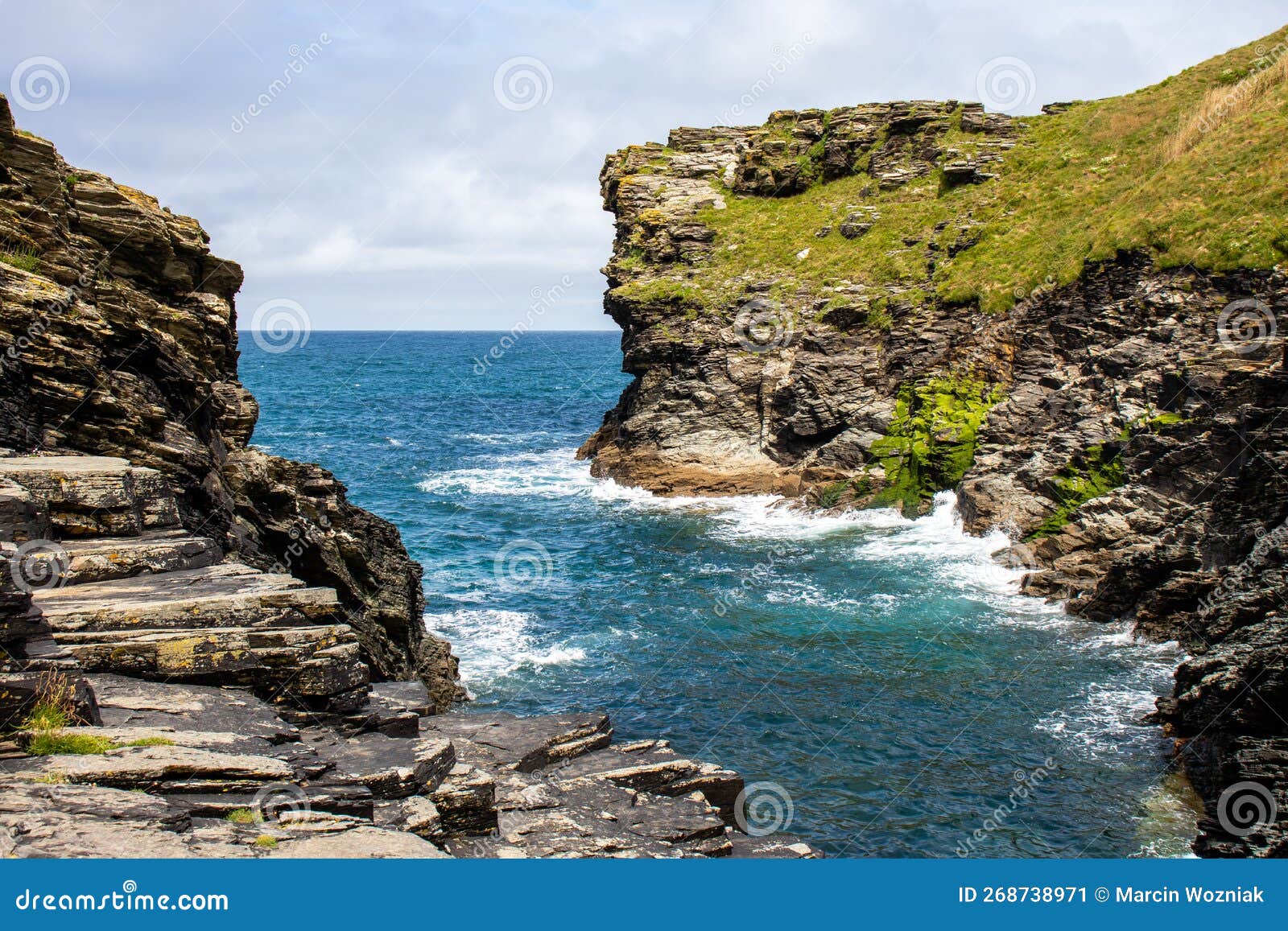 St Nectan S Waterfall Tintagel Trevillet River Stock Image - Image of ...