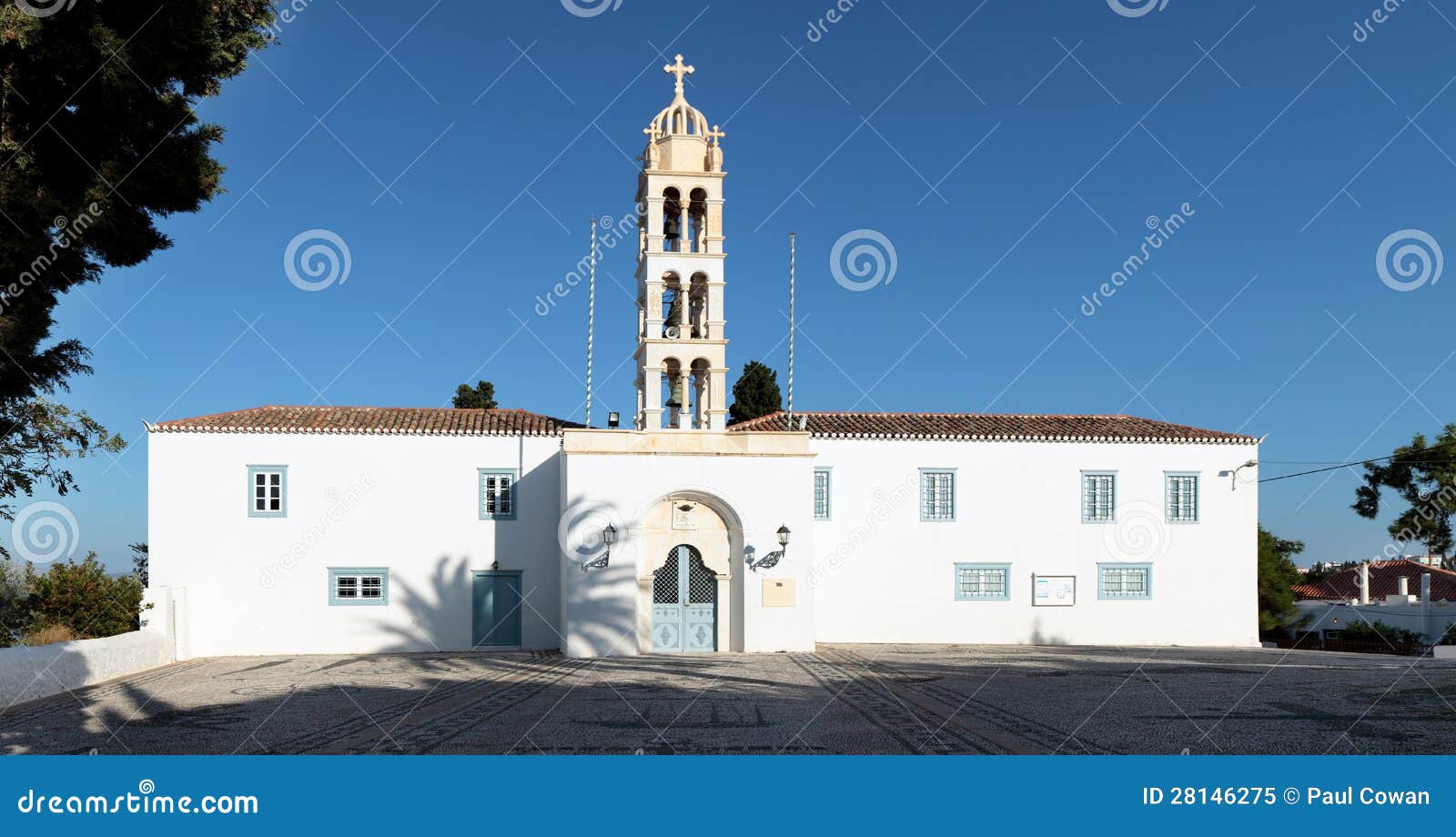 St Nicholas Cathedral Spetses Stock Image - Image of nikolaos, pebble ...
