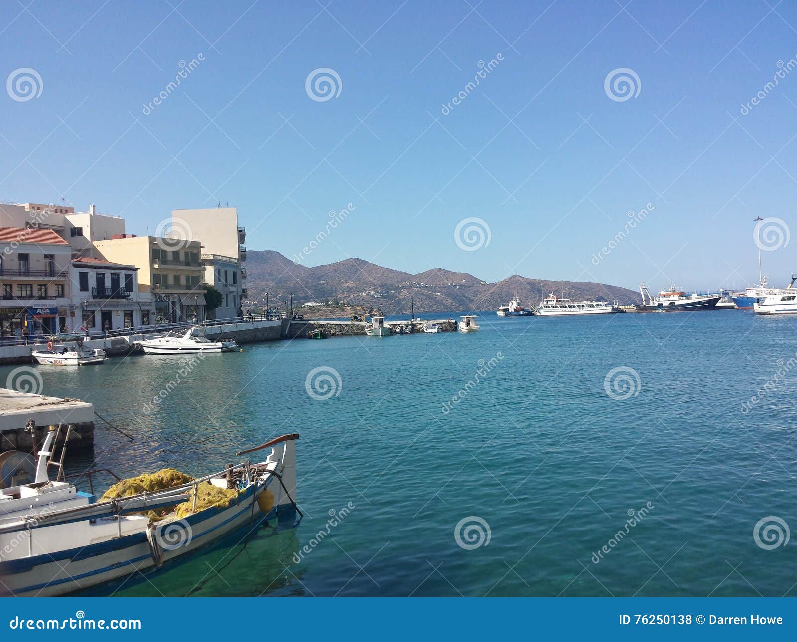 St Nicholas ( Nikolaos) Bay, Crete Editorial Stock Photo - Image of ...