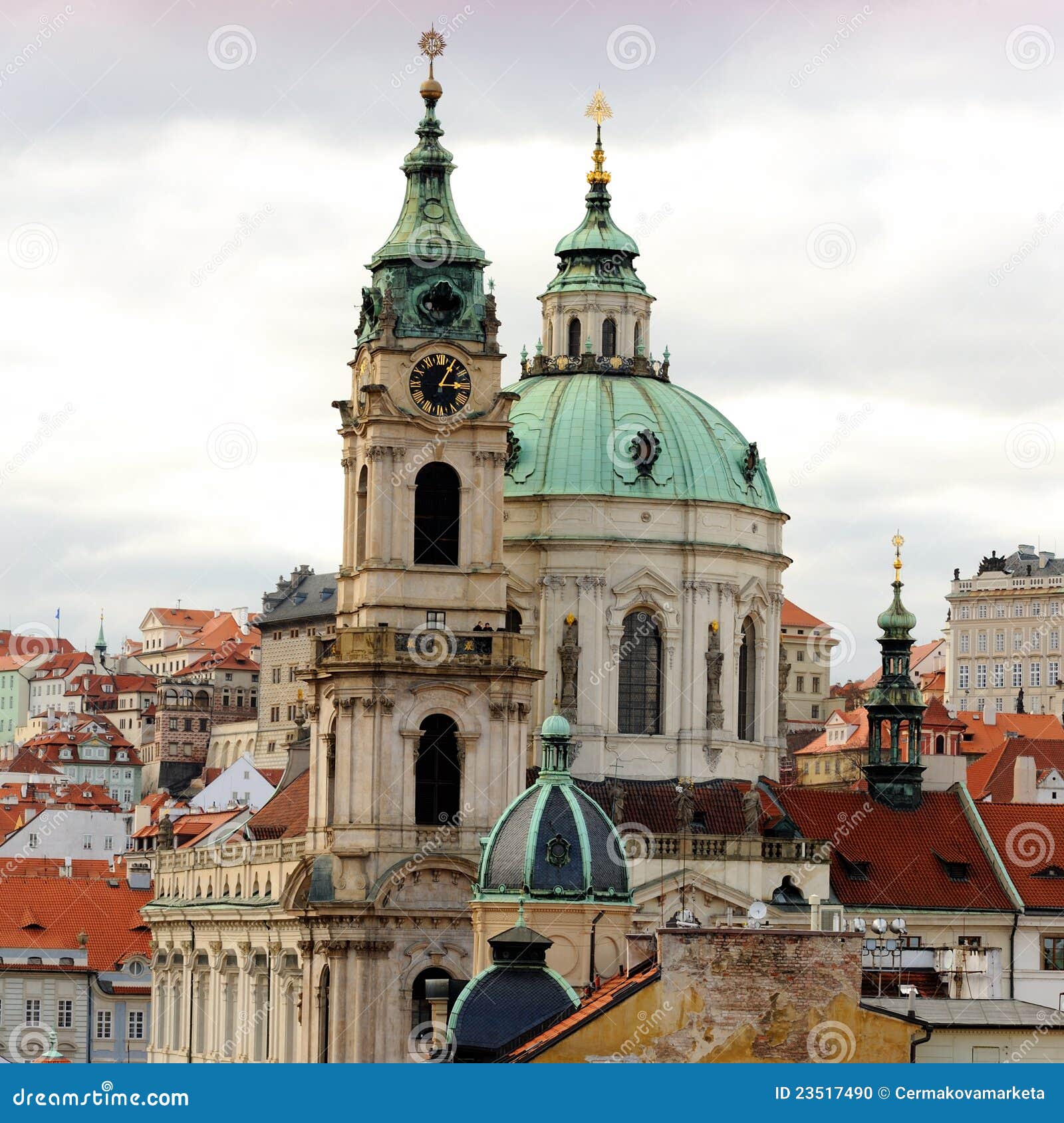 St. Nicolas Church, Mala Strana, Prague Stock Photo - Image of nicolas ...