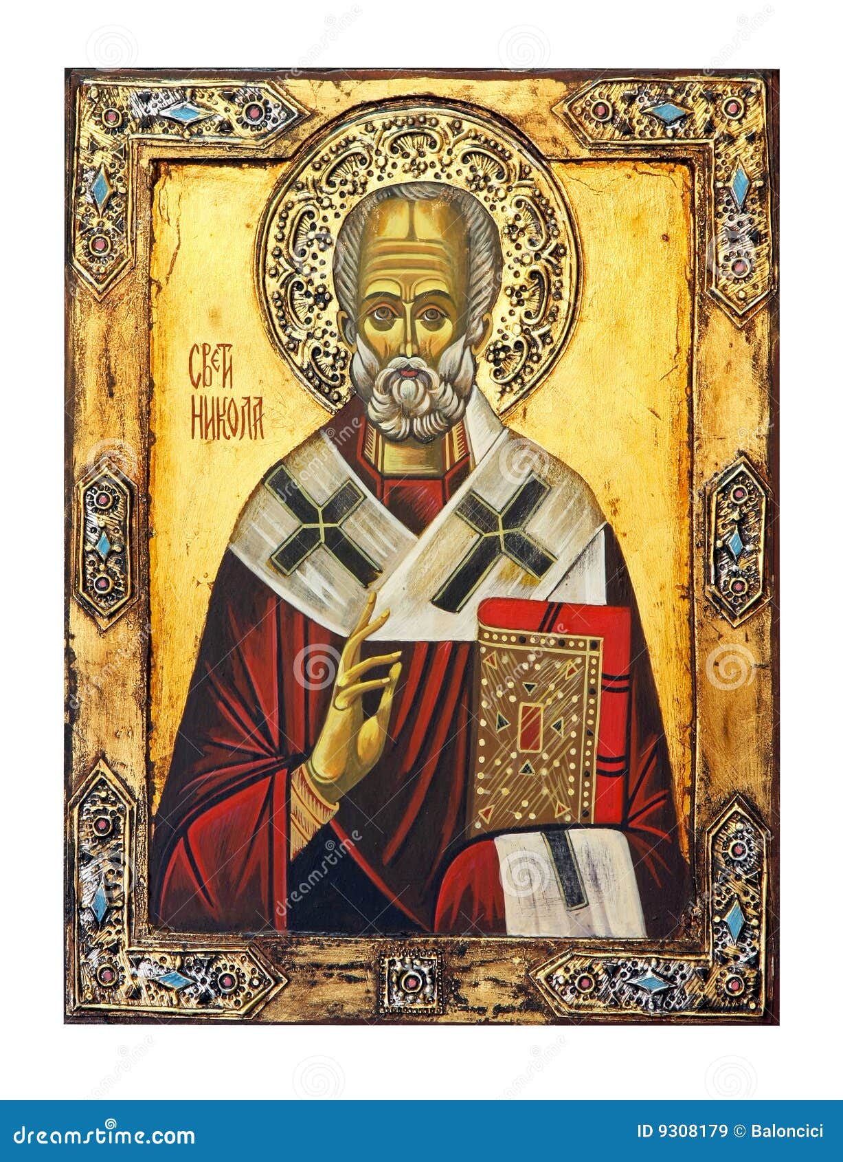 St. Nicolas icon stock image. Image of christianity, isolated - 9308179