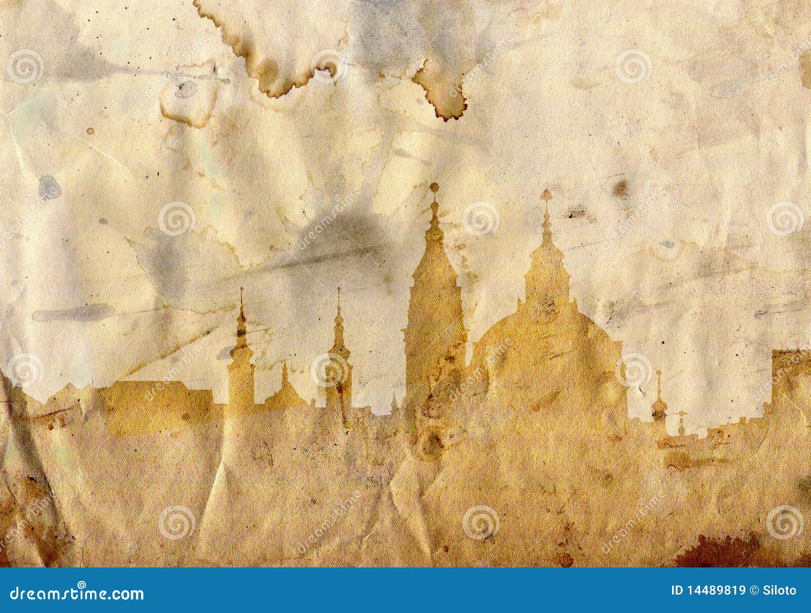 St Nikolas Church in Grunge Style Stock Illustration - Illustration of ...