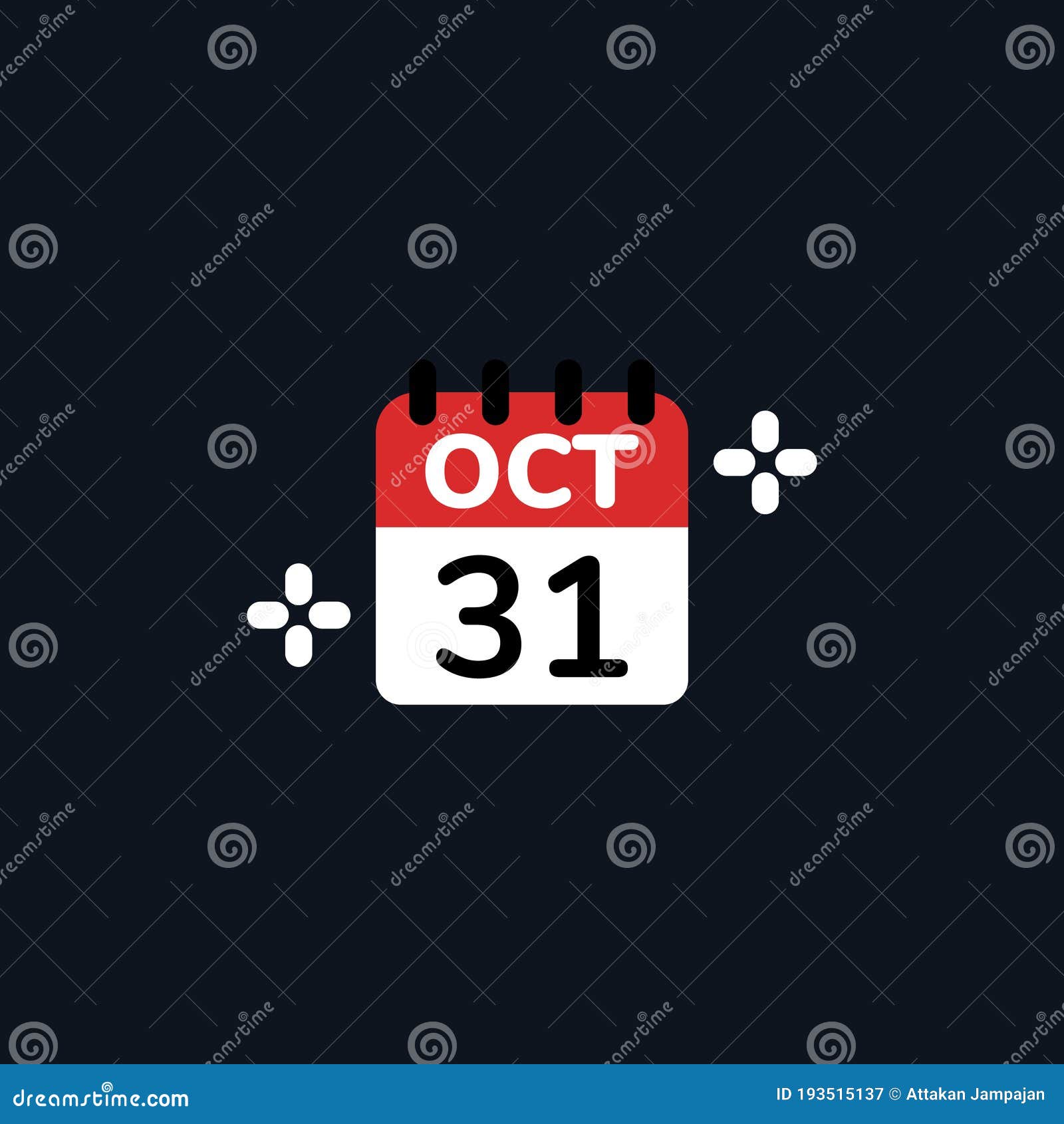 31st of October of Halloween Calendar Flat Design Elements,Icon,Vector ...