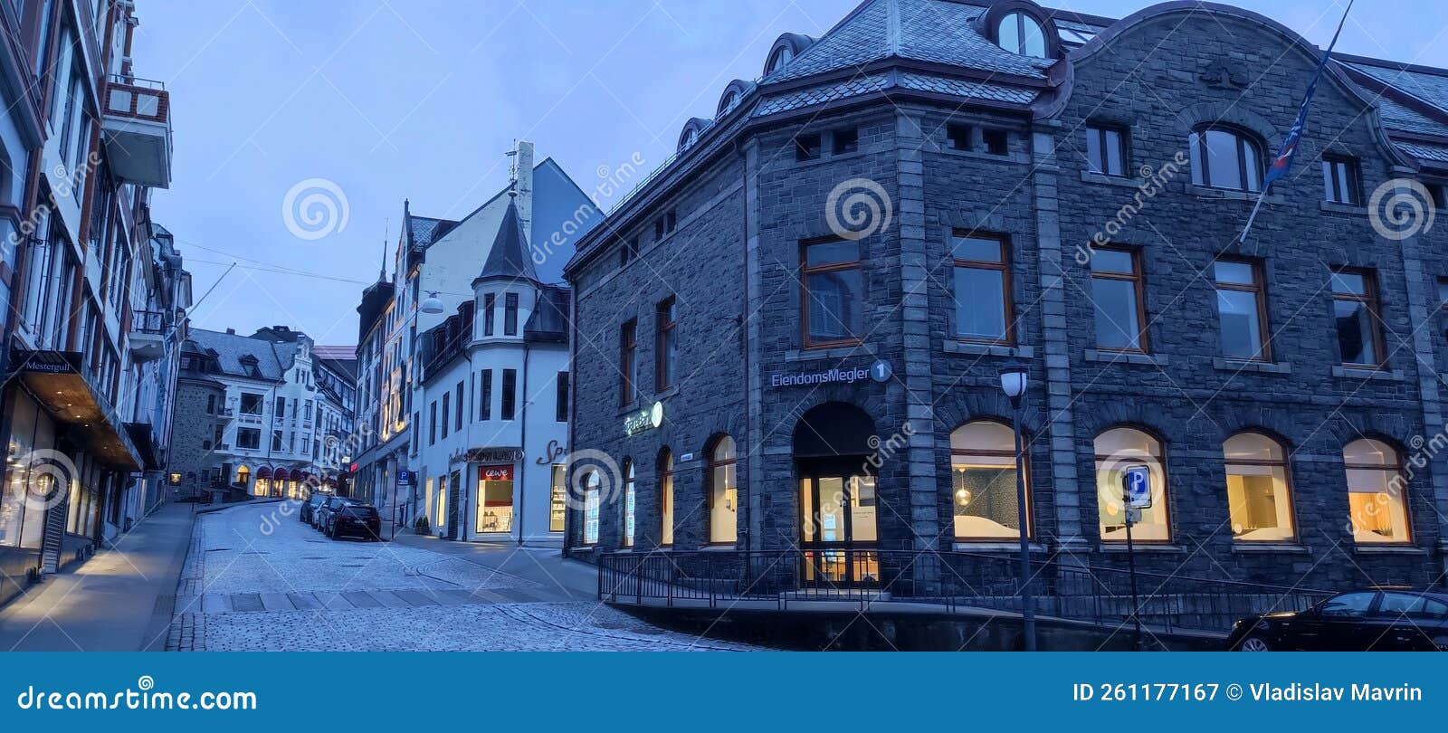 St. Olavs Plass, Alesund, Norway Editorial Photography - Image of ...