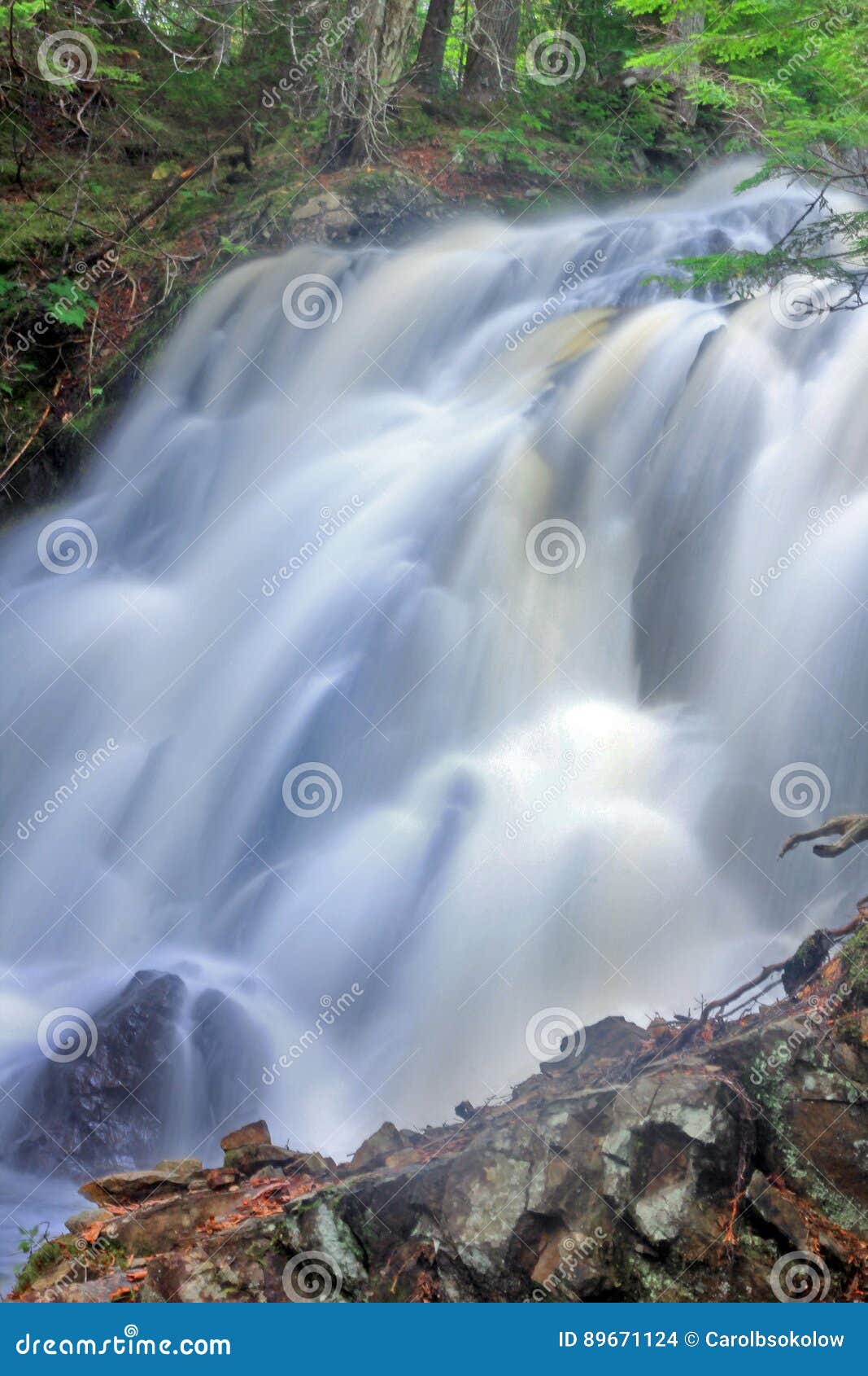 St. Paddy`s Falls, Bocabec, New Brunswick Stock Photo - Image of runoff ...