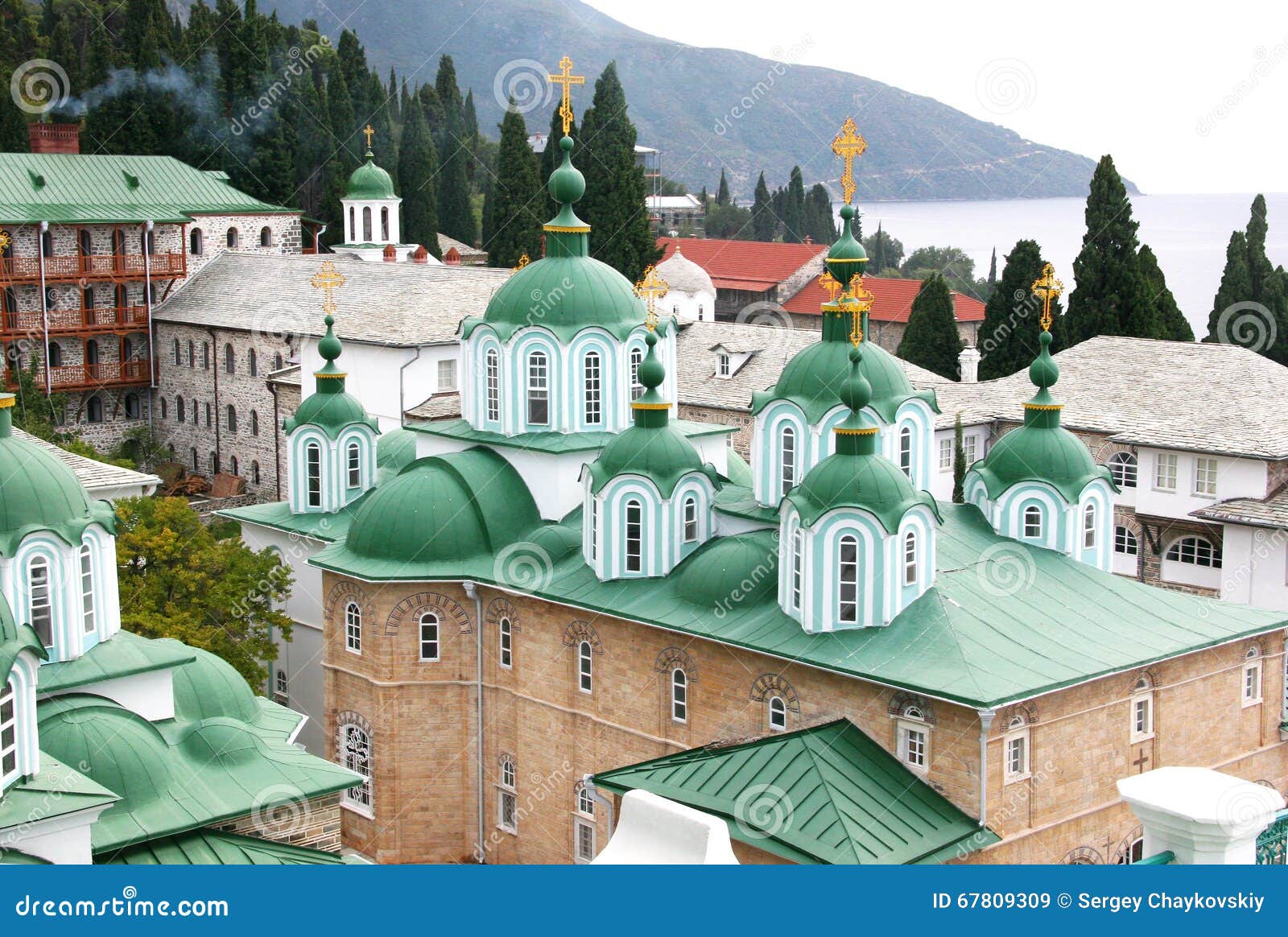 St. Panteleimon Monastery on Mount Athos Stock Image - Image of greek ...