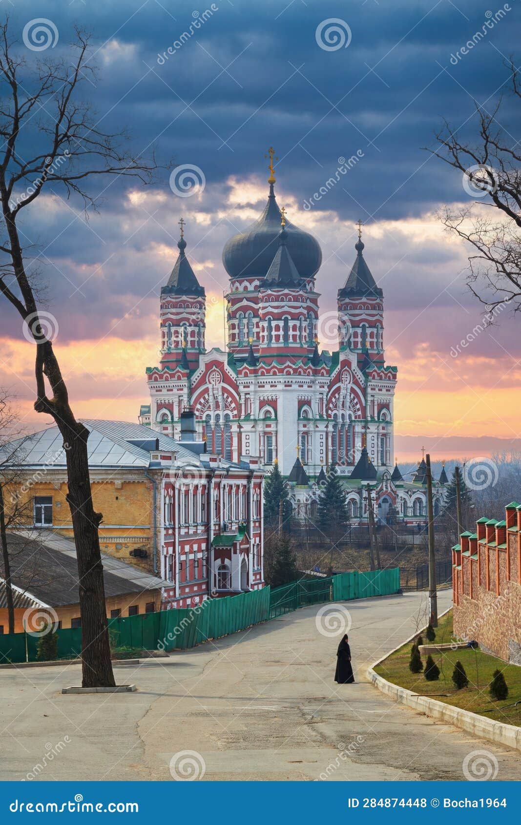 St. Panteleimon Monastery at Sunset Stock Photo - Image of landscape ...