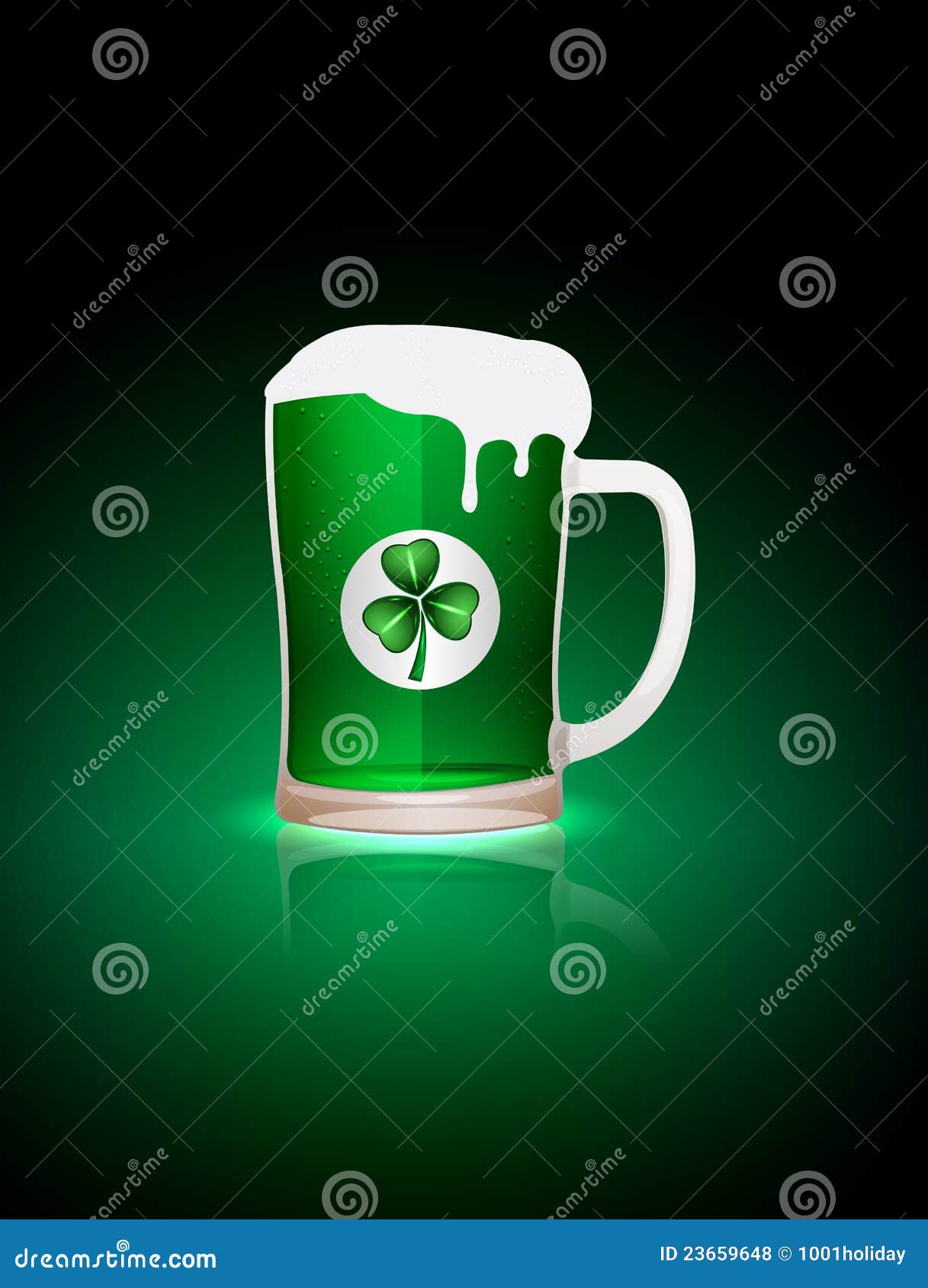 St.Patrick Beer Mag with Clover Leaf Stock Vector - Illustration of ...