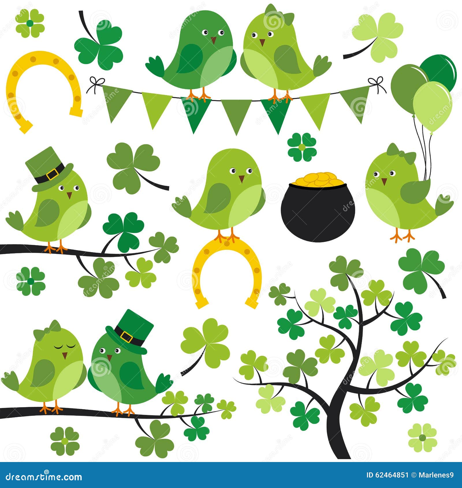 St. Patrick Birds stock vector. Illustration of party - 62464851