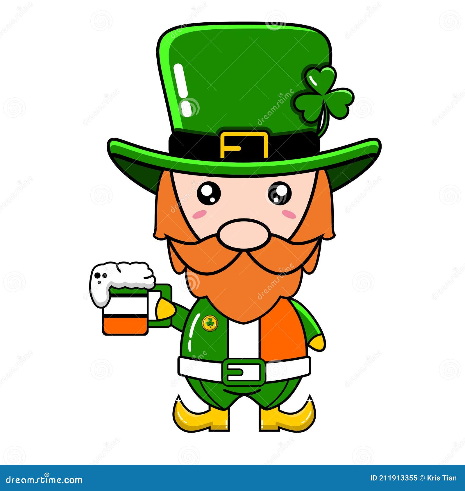 Cute patrick beard drinks stock vector. Illustration of mascot - 211913355